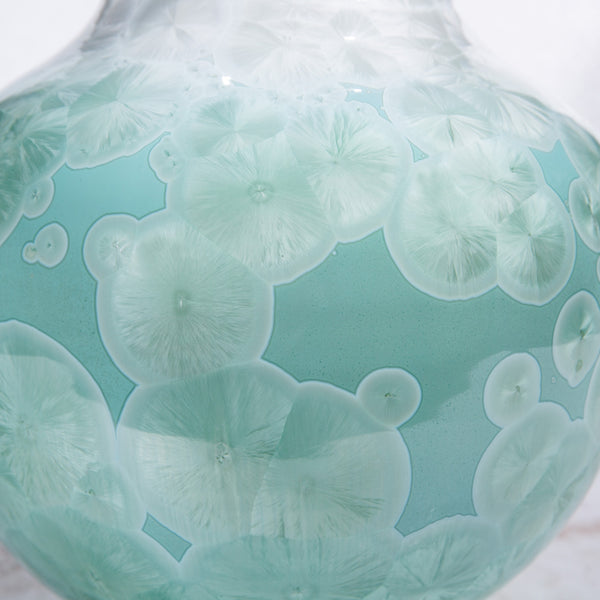 White Green Crystal Shell Gourd Vase - Ivy Home