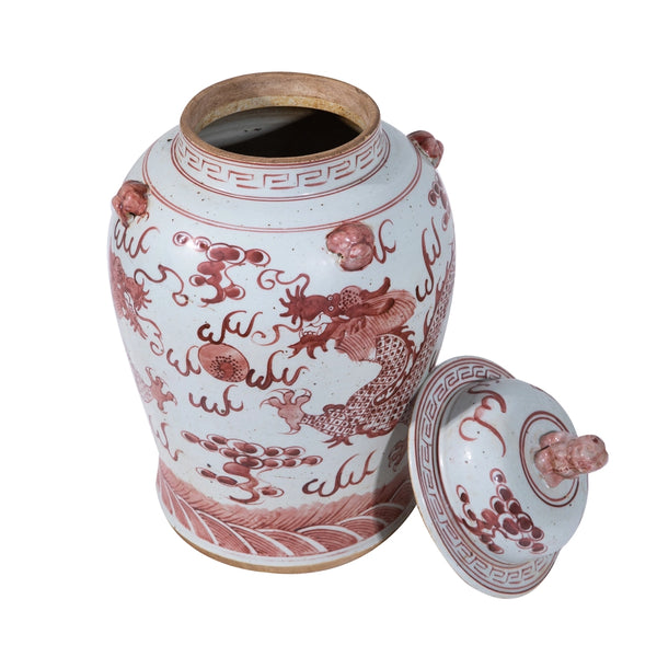 Rustic Maroon Red Dragon Temple Jar by Legends Of Asia - Ivy Home