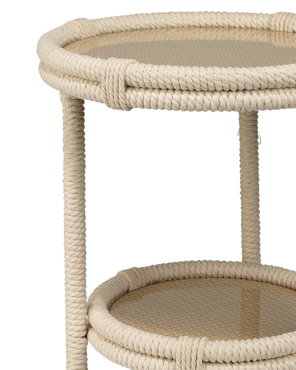 Jamie Young Delta Side Table In White Rope - Ivy Home