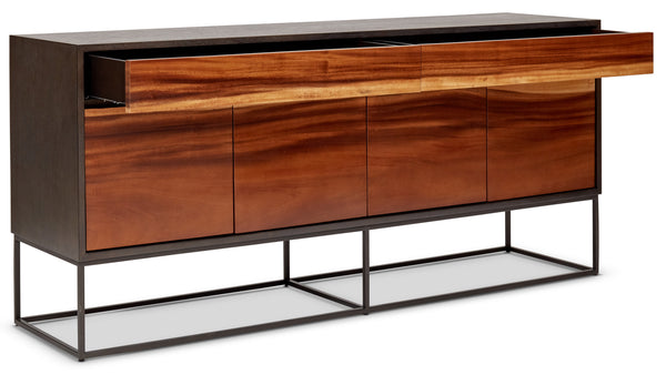 Urbia Yoga Buffet in Charcoal & Gun Metal - Ivy Home