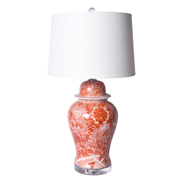 Orange Dragon Temple Jar Table Lamp By Legends Of Asia - Ivy Home
