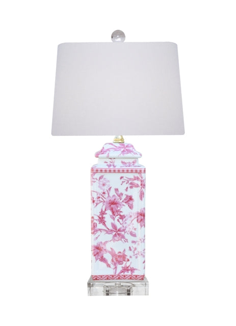Classic Pink Floral Table Lamp - Ivy Home