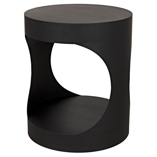 Noir Eclipse Round Side Table - Ivy Home
