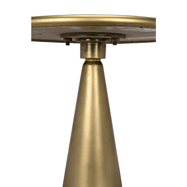 Noir Hiro Short Side Table, Metal With Brass Finish - Ivy Home