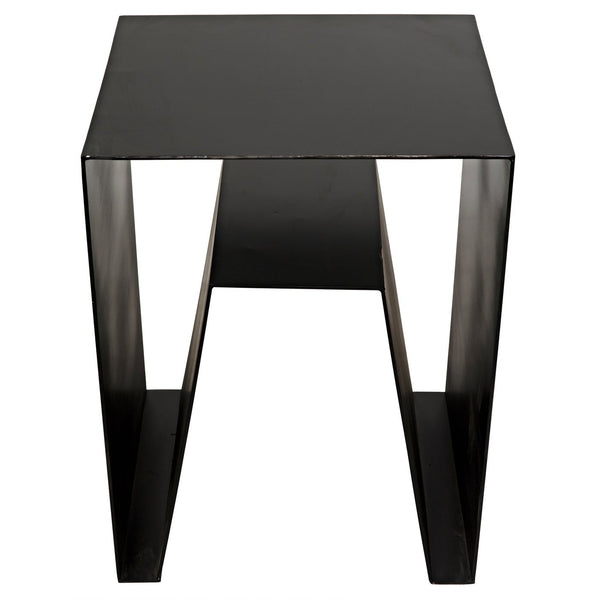 Noir Quintin Side Table, Black Steel - Ivy Home