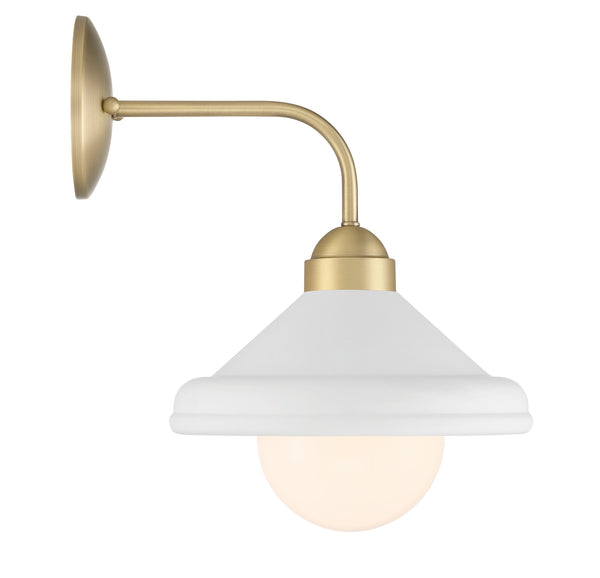 Lumanity Brooks Matte White 10" Wall Sconce Barn Light With Bulb - Ivy Home