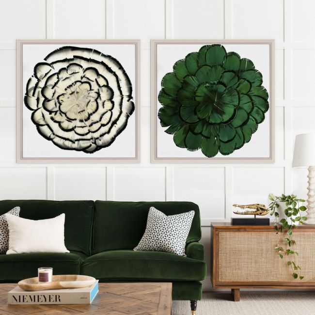 Natural Curiosities Queen Victoria Feathers 3 Art, Green - Ivy Home